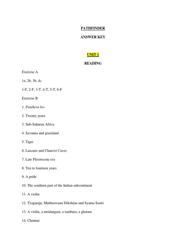 Answer Key To Pathfinder Jntu Gv Edition 05 10 Pdf Water