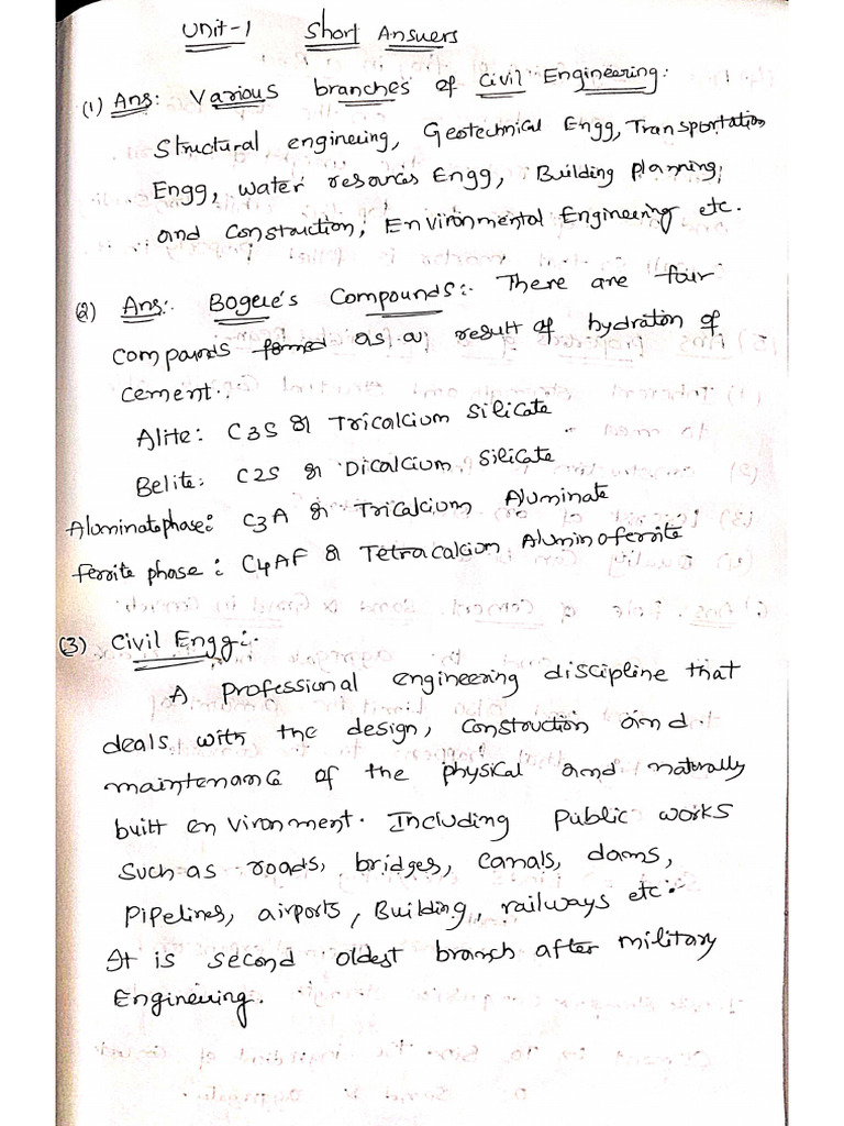 Bcme Unit 1 Short Answers | PDF