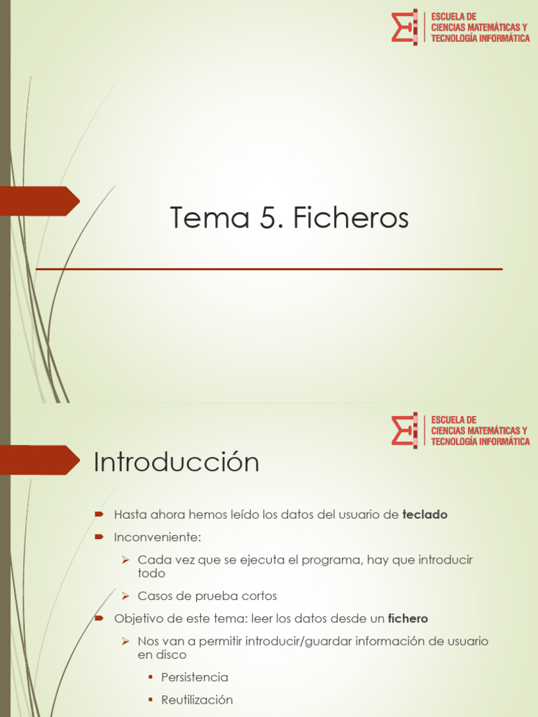 Tema5 Ficheros | PDF | Archivo de computadora | Python (lenguaje de programación)