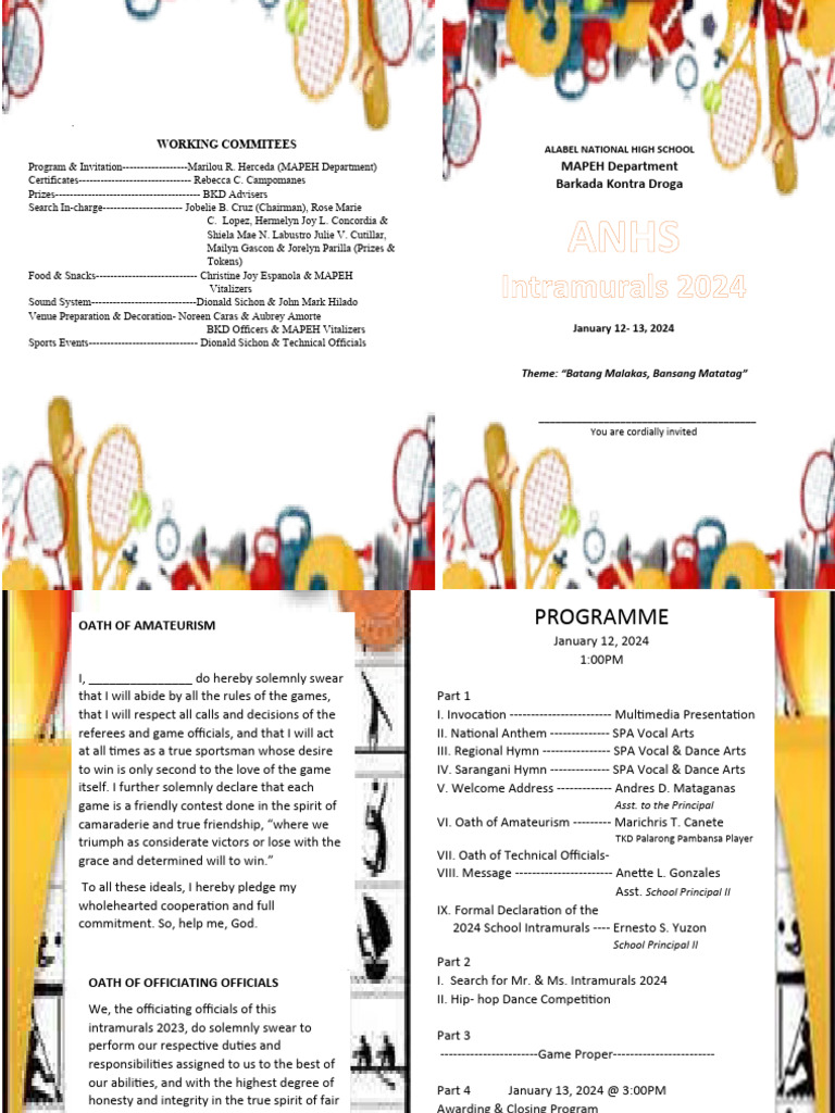 Intramurals Program Sample | PDF | Cultural Conventions