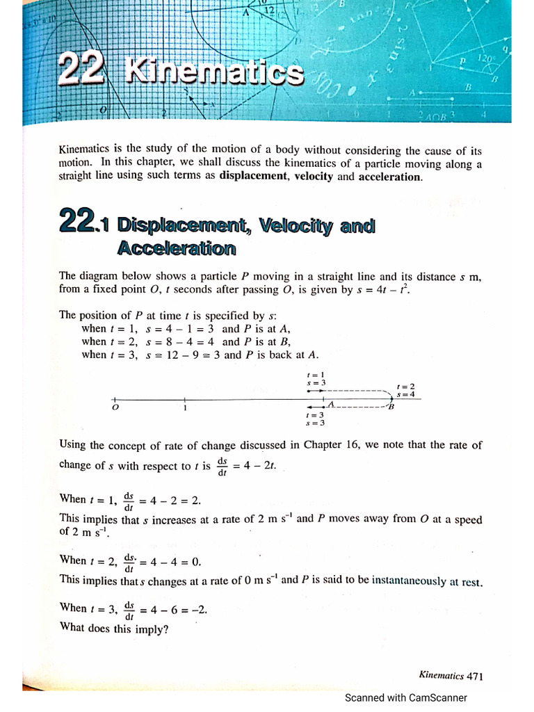 Chapter 22 Kinematics | PDF