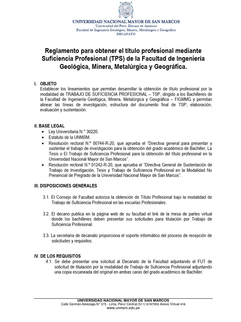ANEXO R.D. REGLAMENTO DE GRADOS Y TITULOS-Aptitud Profesional | PDF | Titulo academico | Science