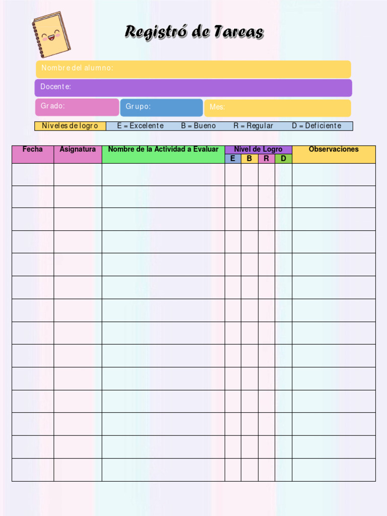 Registro de Tareas | PDF
