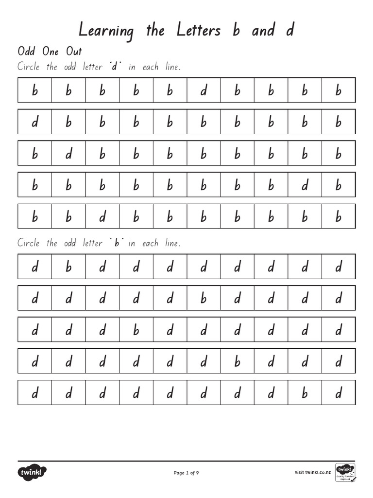 Letters Discriminatioin - b and d | PDF