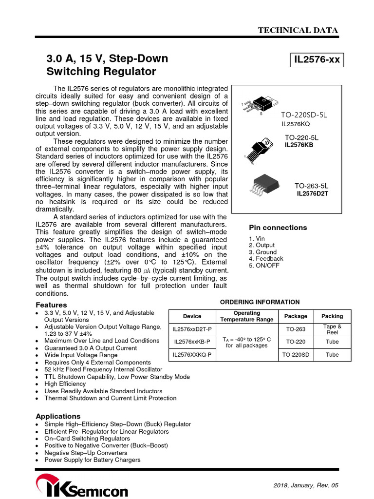 IL2576 XX 05 (P) | PDF | Power Supply | Power (Physics)