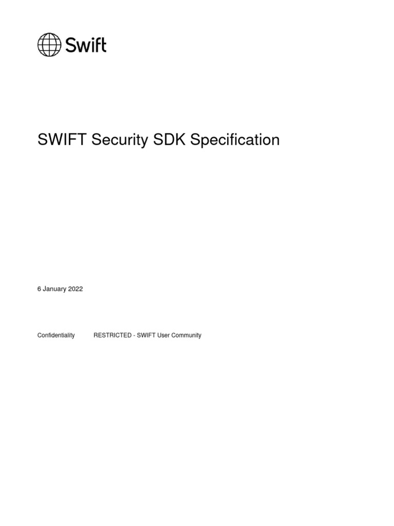 SWIFT Security SDK Specification | PDF | Swift (Programming Language) | Software Engineering
