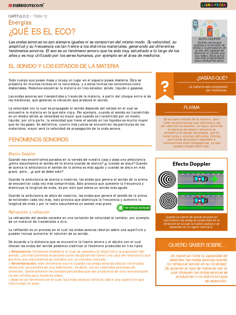 ¿Qué Es El Eco?: Energías | PDF | Sonido | Olas