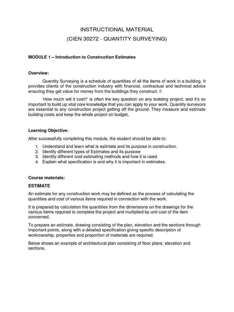 Quantity Surveying - IM | PDF | Concrete | Specification (Technical ...