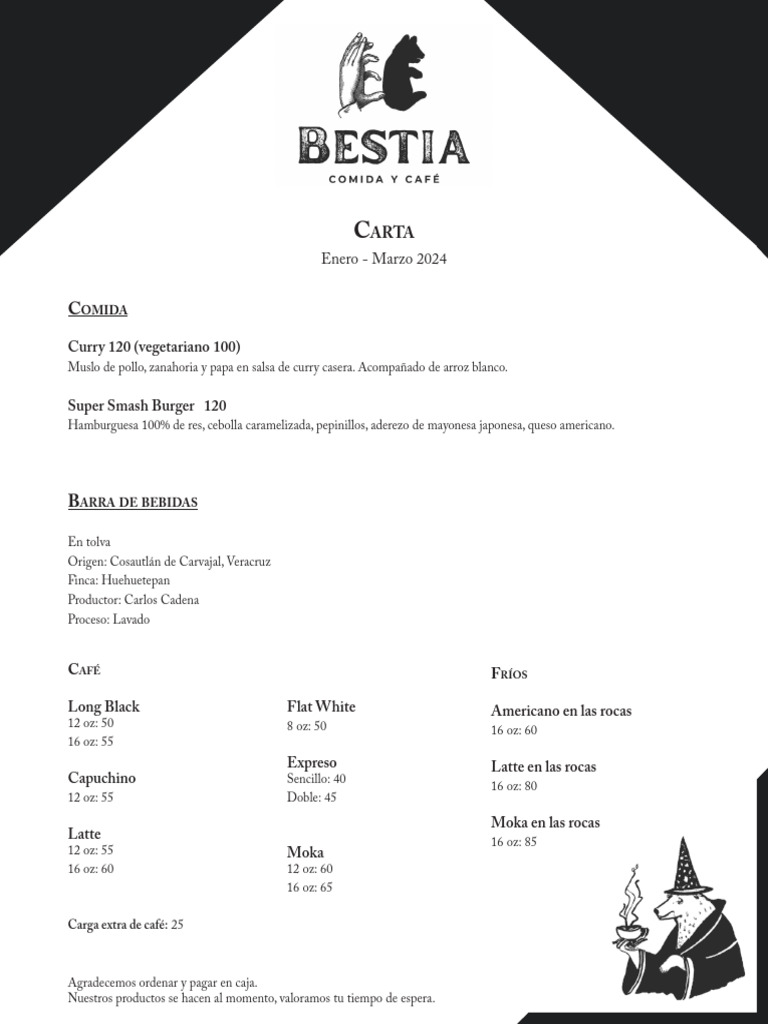 Menú Bestia 1 | PDF