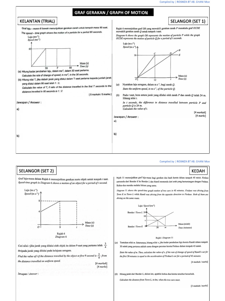 Latihan Bab 7 Graf Gerakan | PDF