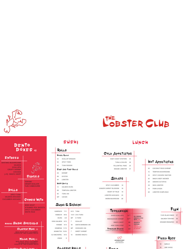 TLC Lunch Menu | PDF | Sushi | Foods
