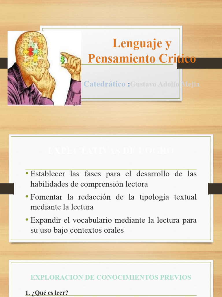 Lenguaje y Pensamiento Critico | PDF | Pensamiento | Aprendizaje