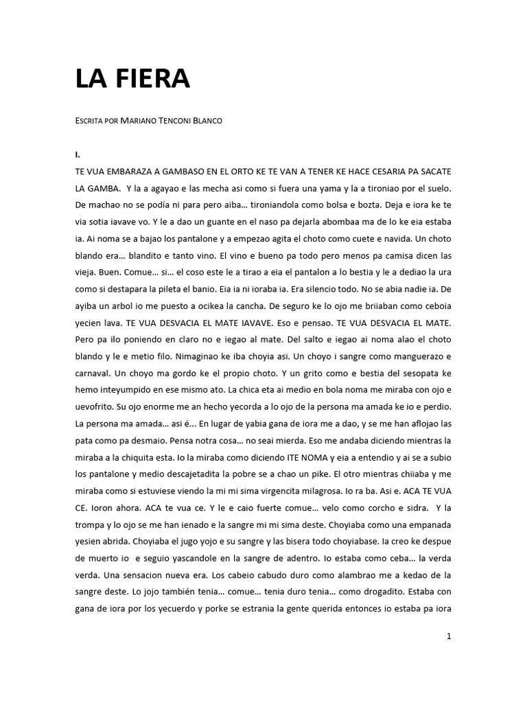 La Fiera - Mariano Tenconi Blanco | PDF