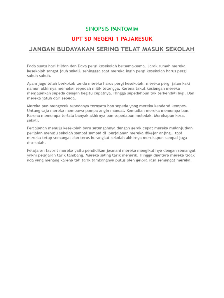 Sinopsis Pantomim | PDF