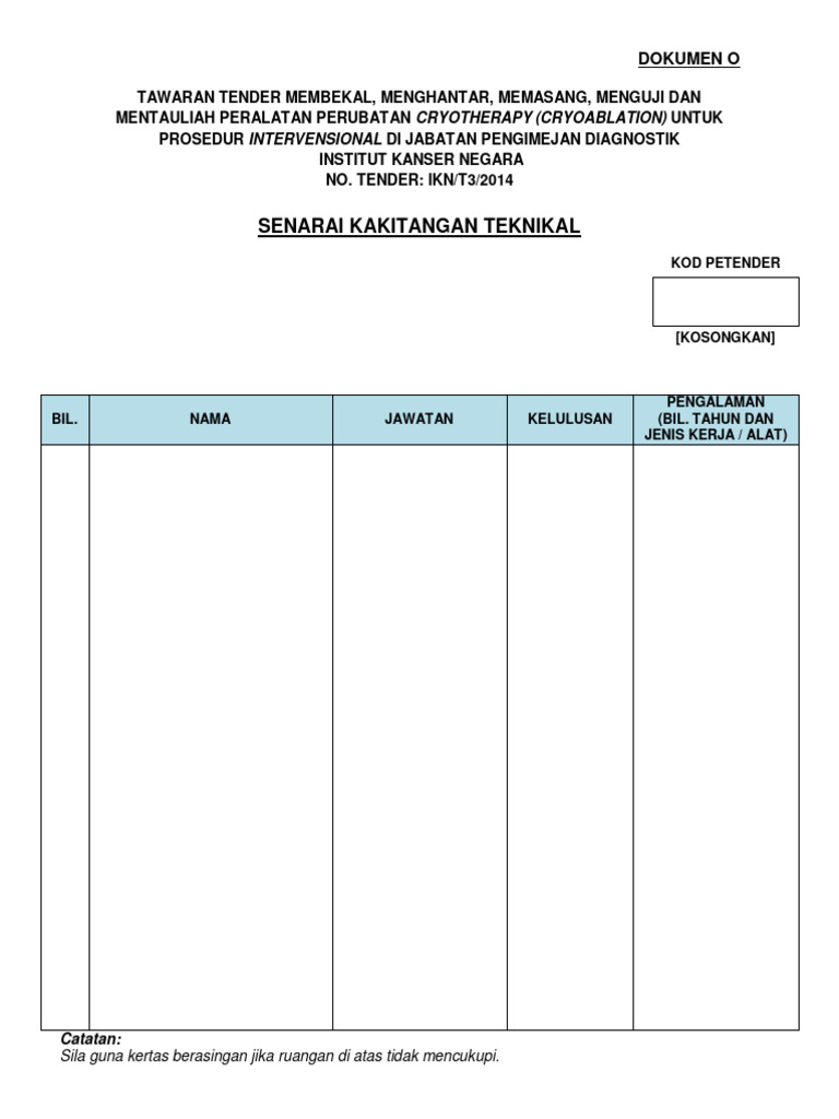 Dokumen Tender 2 | PDF
