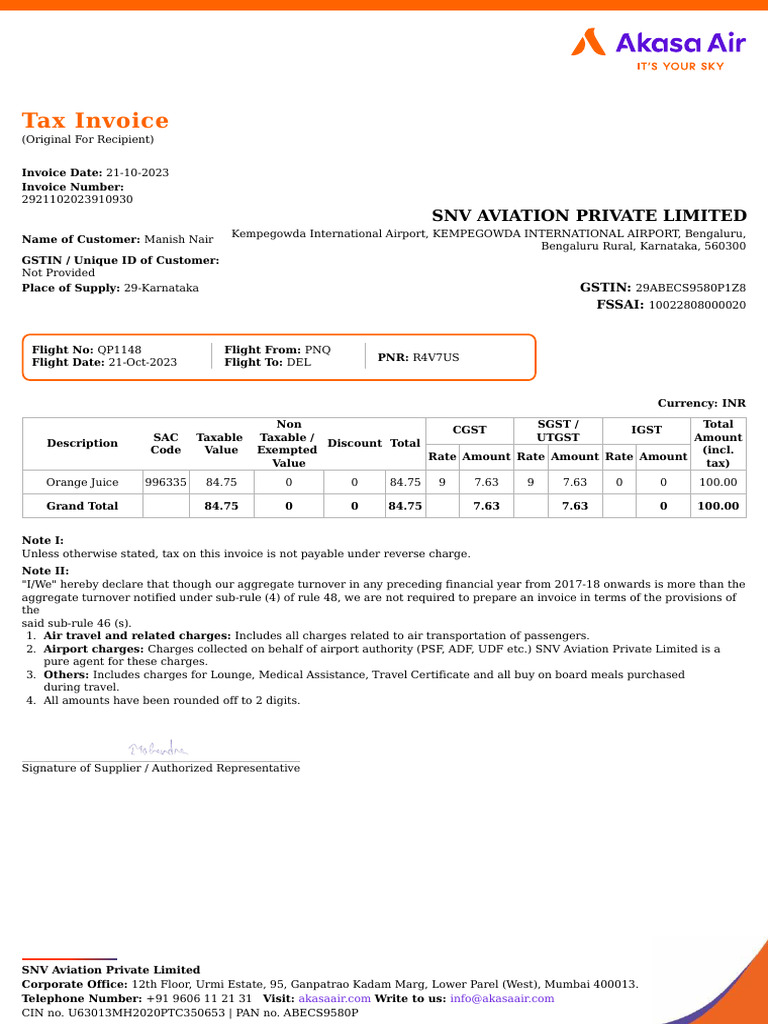 Invoice #1 - 179-PNQDELQP114822102306294-oFX | PDF | Taxation | Economies