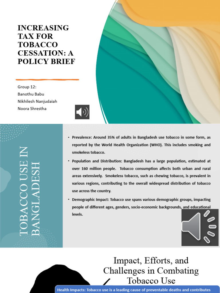 Policy Brief Presentation | PDF | Tobacco Smoking | Addiction