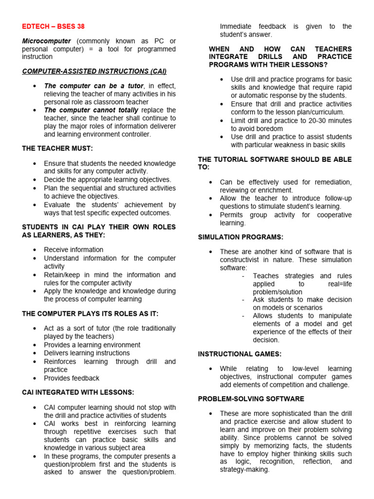 EDTECH Reviewer | Download Free PDF | Constructivism (Philosophy Of Education) | Internet