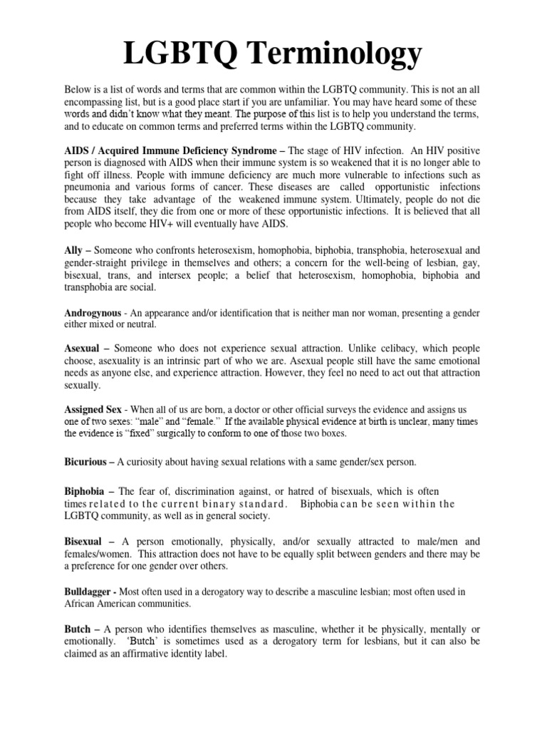 Terminology | PDF | LGBTQIA+ Studies | Lgbt