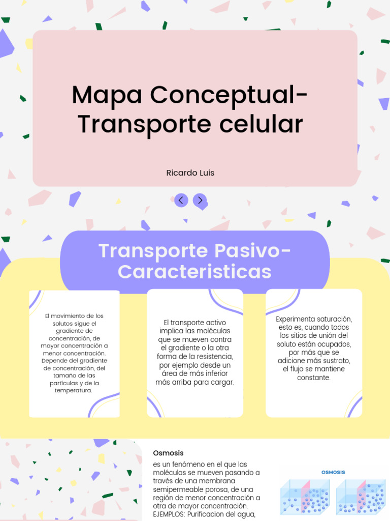 Mapa Conceptual-Transporte celular | PDF | Física Aplicada e Interdisciplinaria | Ciencias fisicas