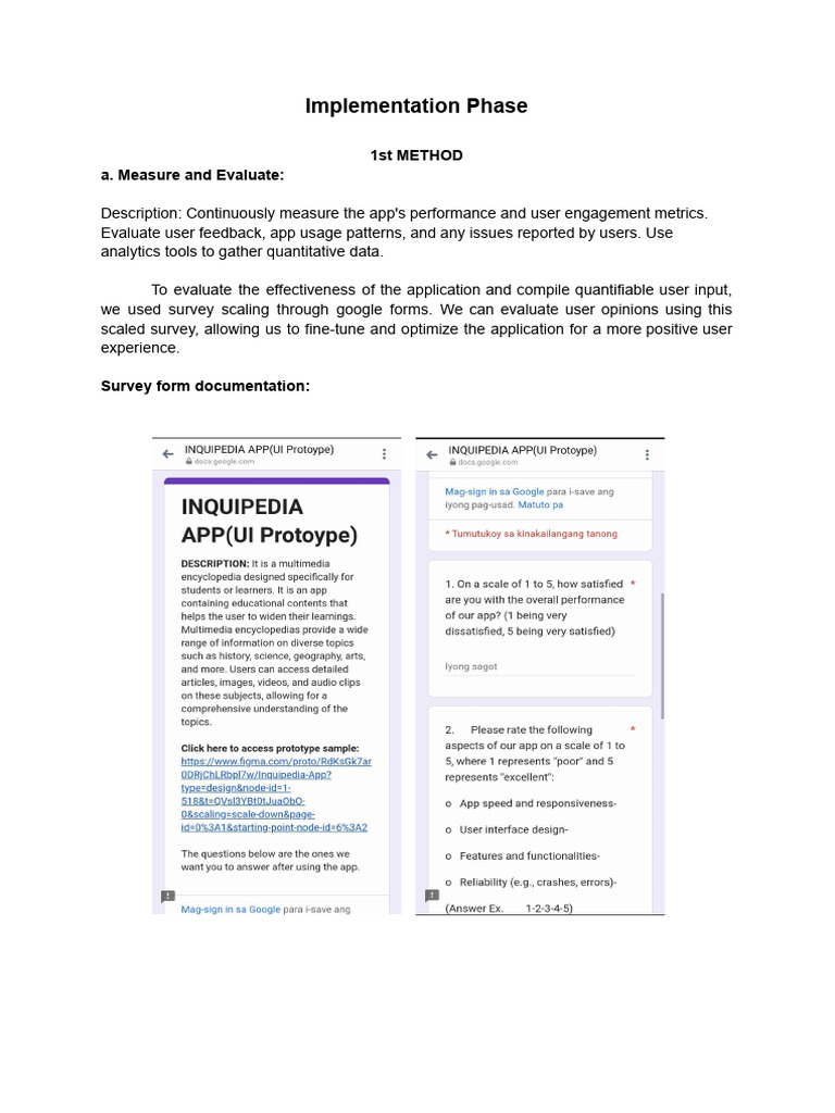 Implementation Phase | PDF | Mobile App | Usability