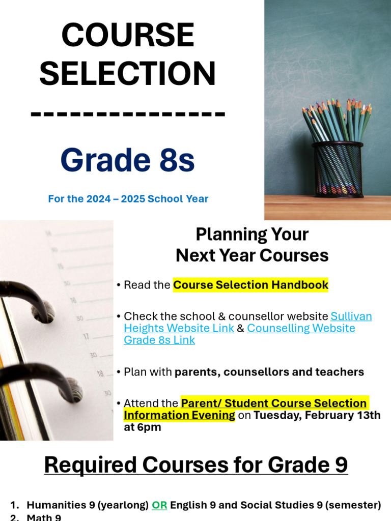 Grade 8 Course Selection Assembly Final Edited | PDF