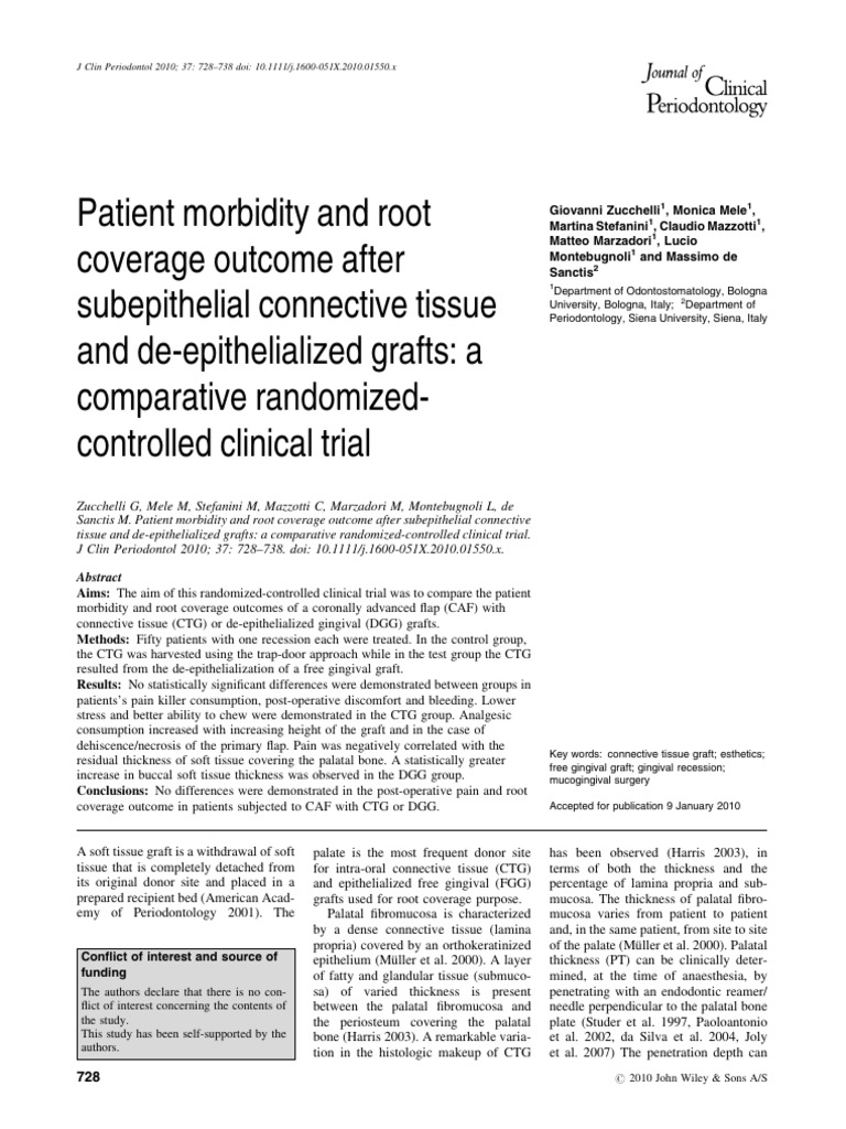 Zucchelli Desepitelizado 2010 | PDF | Surgery | Periodontology