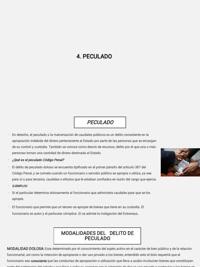 Peculado 3a | PDF | Intención (Derecho Penal) | Derecho penal