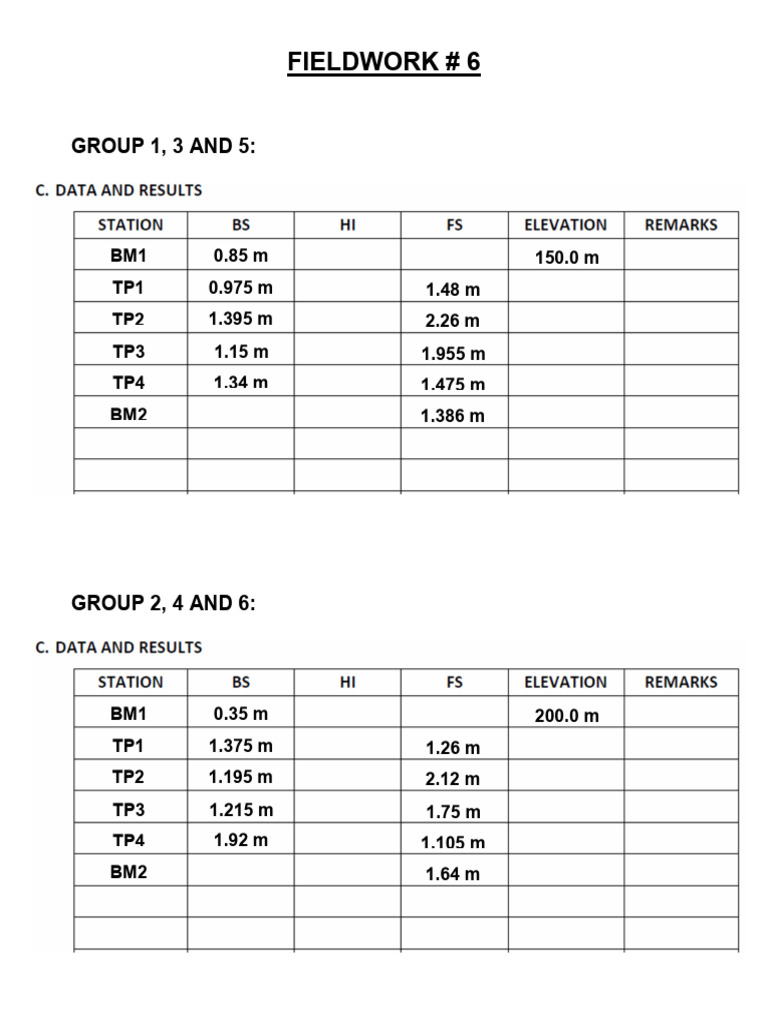 Fieldwork 6 Data | PDF