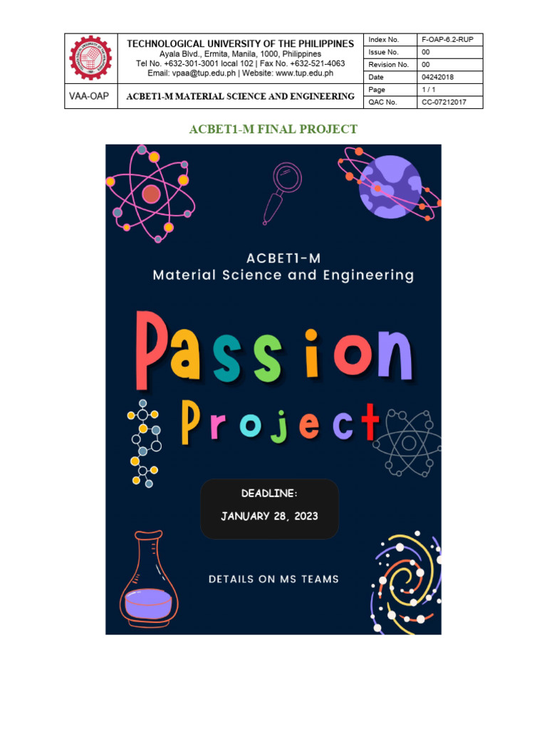 Material Science Passion Project Guide | PDF | Science | Cognitive Science