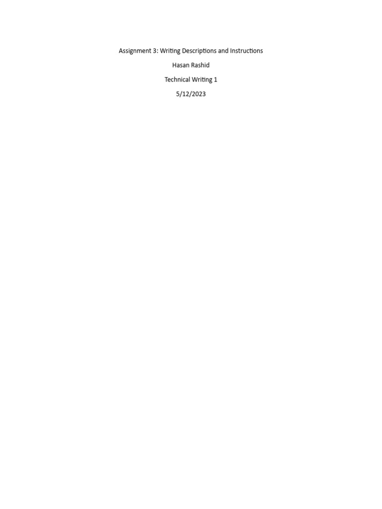 Technical Writing 1 Hasan Rashid | PDF | Computing | Electronics