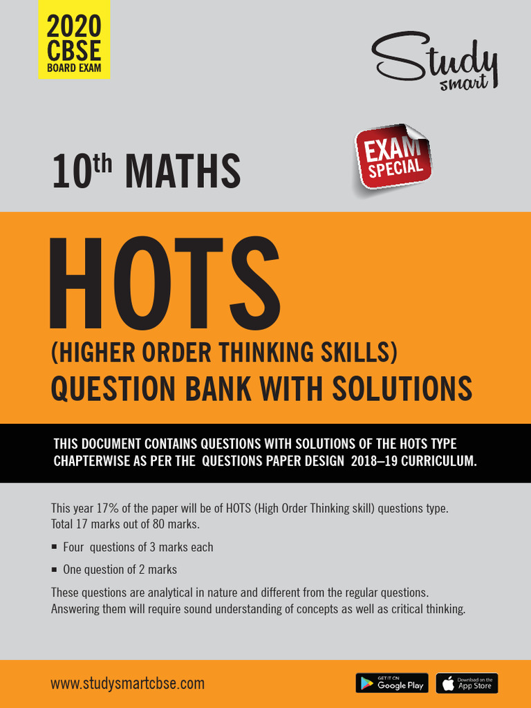 Class 10 Maths HOTS Question Bank | PDF | Circle | Triangle