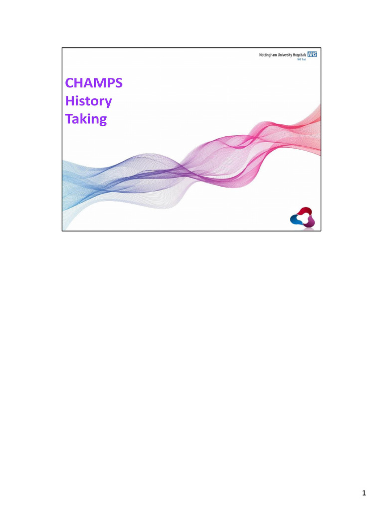 CHAMPS History Taking | Download Free PDF | Pain | Medical Diagnosis