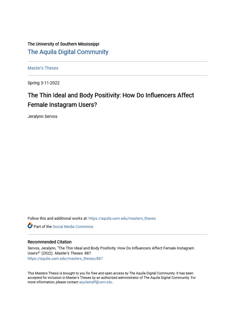 The Thin Ideal and Body Positivity - How Do Influencers Affect Fem ...