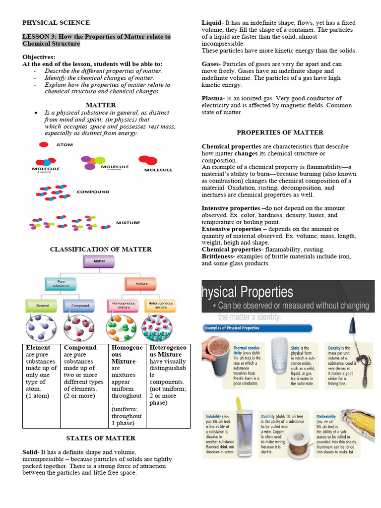 PS Lesson 3 | PDF | Phase (Matter) | Liquids