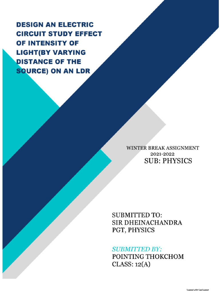 Design An Electric Circuit Study Effect of Intensity of Light | PDF