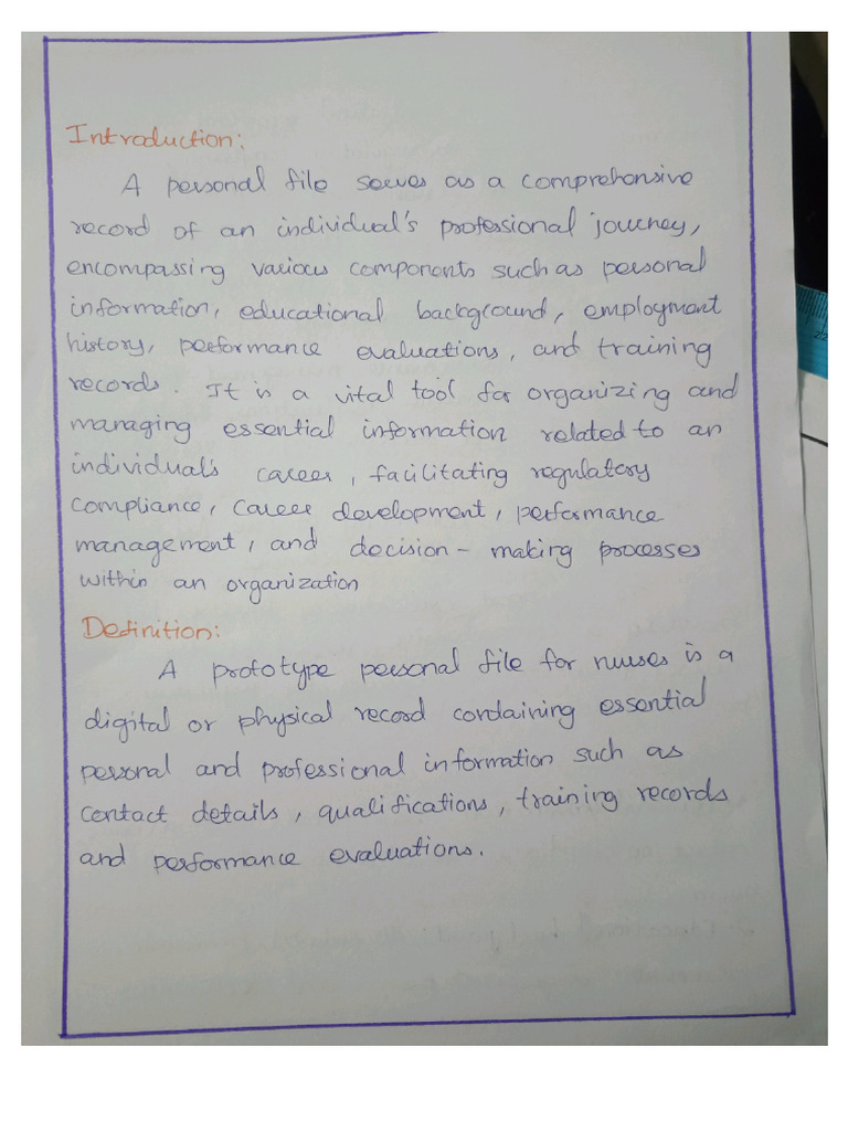 Personal File | PDF