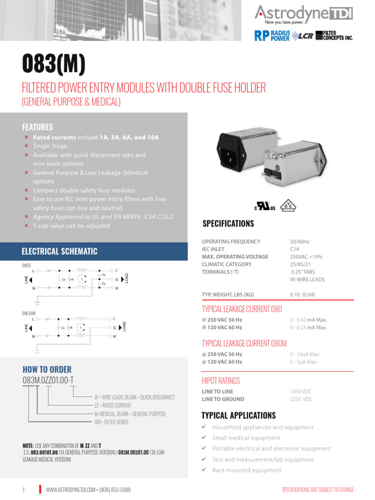 083 (M) Datasheet | PDF | Electromagnetism | Electrical Components