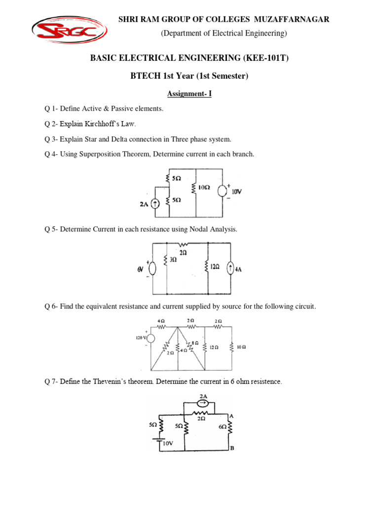 Bee Assignment Unit-1 | PDF