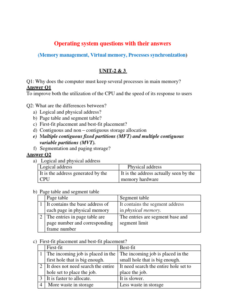 Operating System Questions With Their Answer | PDF | Computer Data ... Operating System Questions With Their Answer | PDF | Computer Data ...
