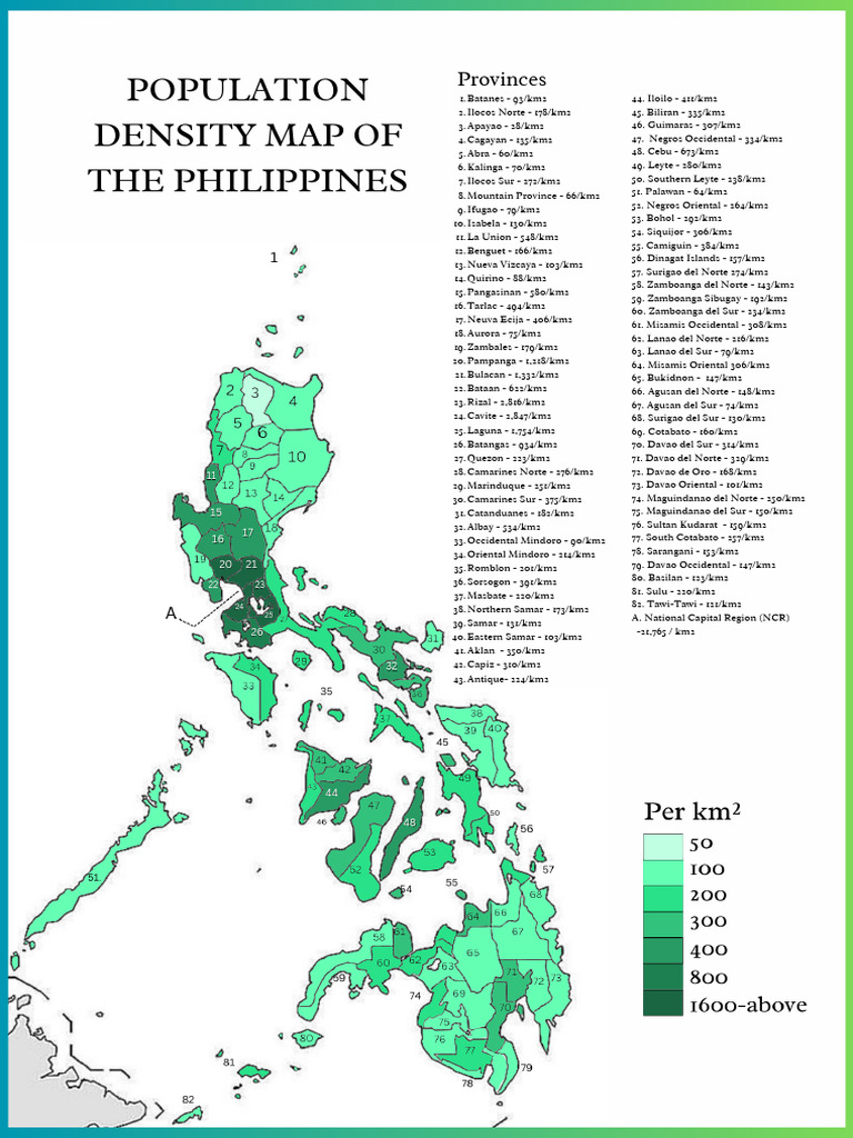 Population Density Map of The Philippines | Download Free PDF | Philippines