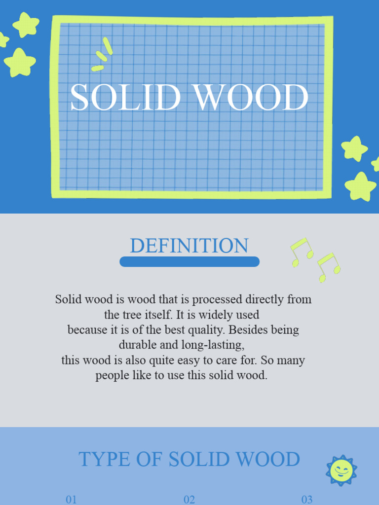 Presentasi Solid Wood | PDF | Wood | Forest Products