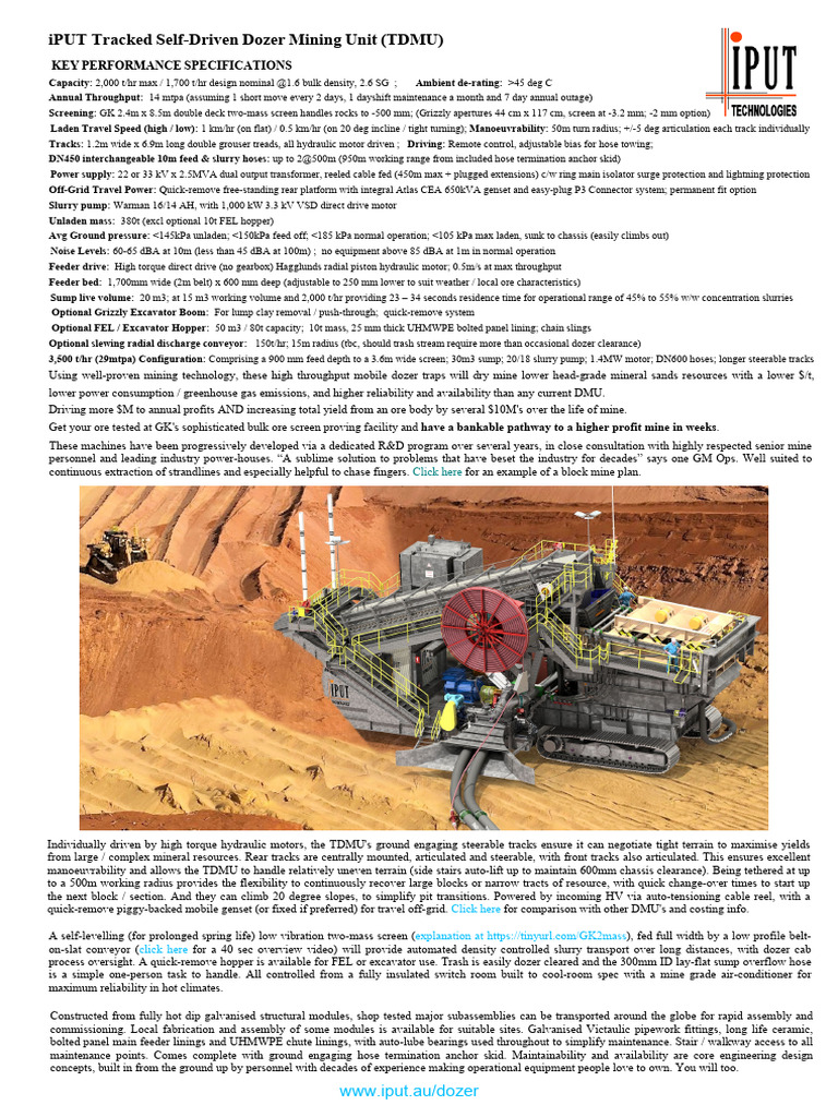 High-Performance Dozer Mining Unit | PDF | Electricity | Electric Power