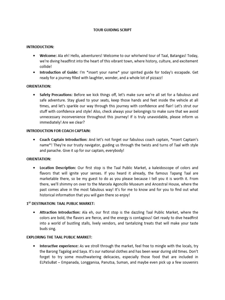 Tour Guiding Script PDF