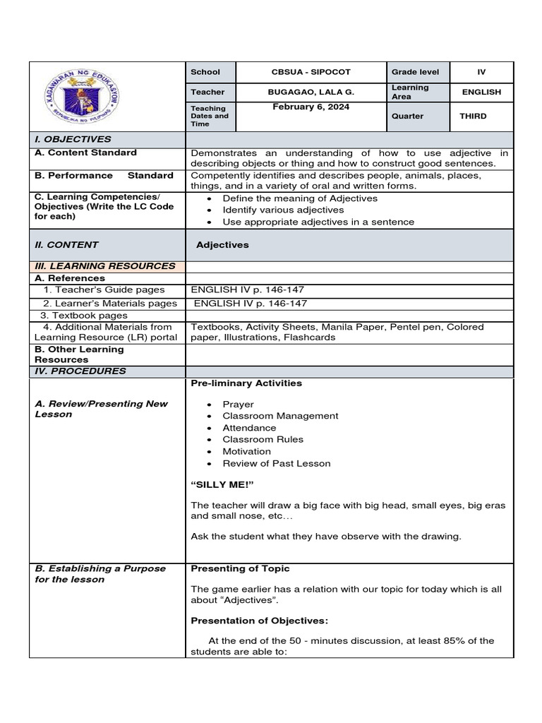 Adjectives Pre Demo | PDF | Teachers | Adjective