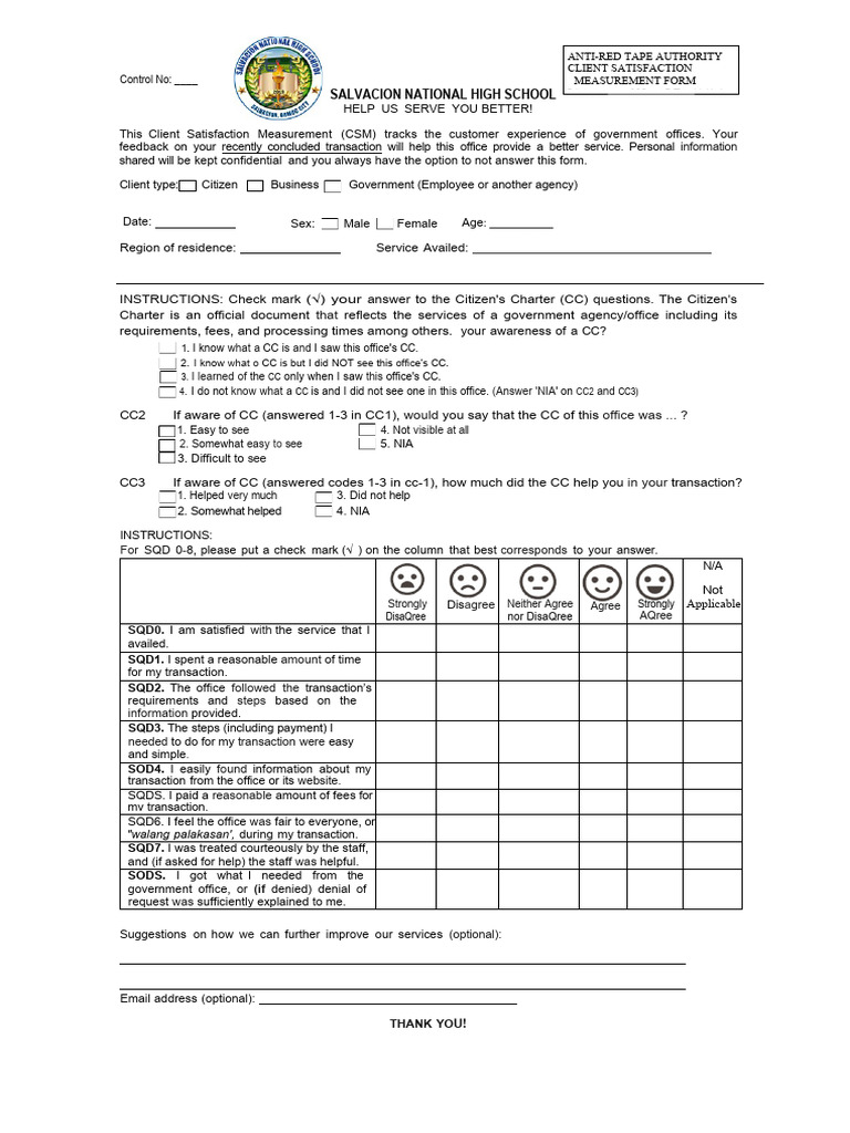 Client SatisfactionMeasurement Form | PDF | Business