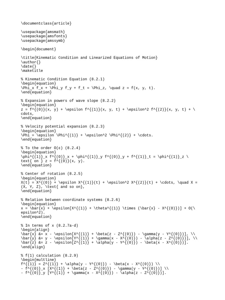 Latex | PDF | Kinematics | Applied Mathematics