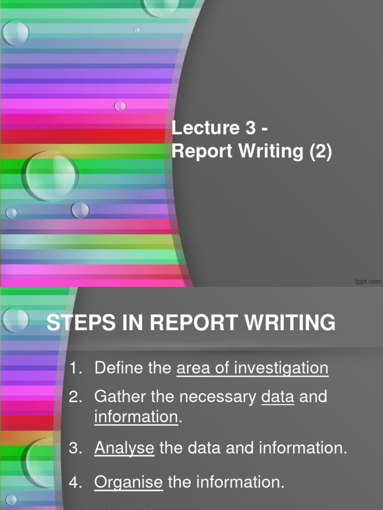 Report Writing Lecture 4 | PDF | Information | Interview