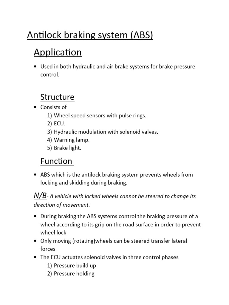 Antilock Braking System | PDF | Anti Lock Braking System | Brake