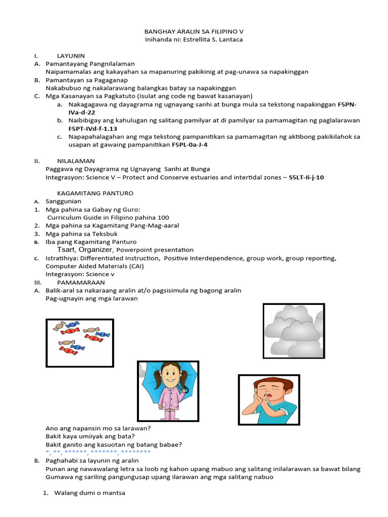 Filipino 5 Lesson Plan | PDF